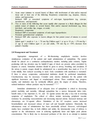 Anaphylaxis Pediatric | DOCX
