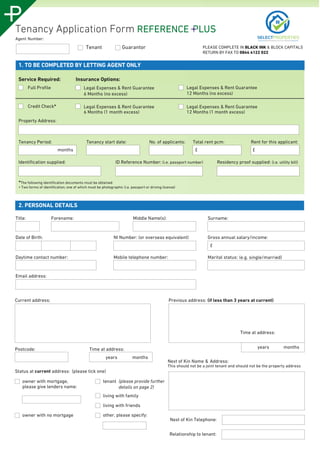 Ref plus tenancy form (static) | PDF | Real Estate Renting and Leasing ...