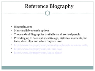 Maps & Biographies in Reference Work | PPT