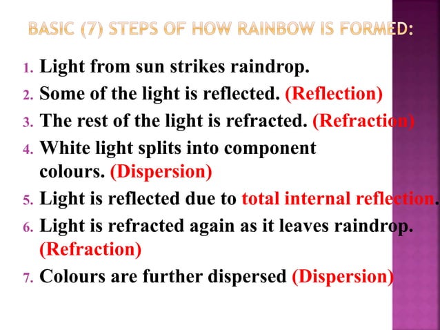 formation of rainbow | PPTX | Physics | Science