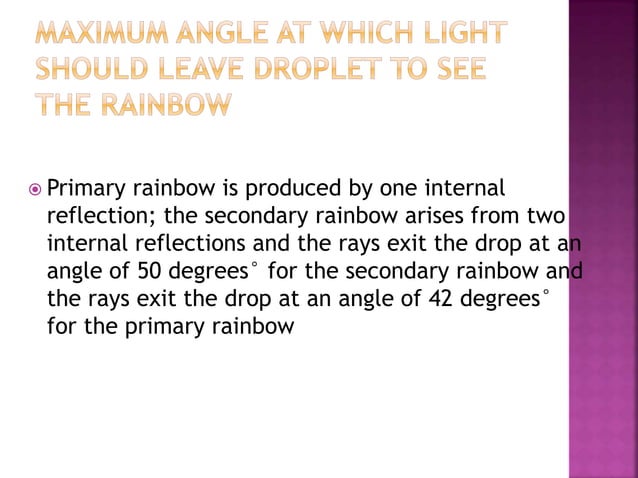formation of rainbow | PPTX | Physics | Science