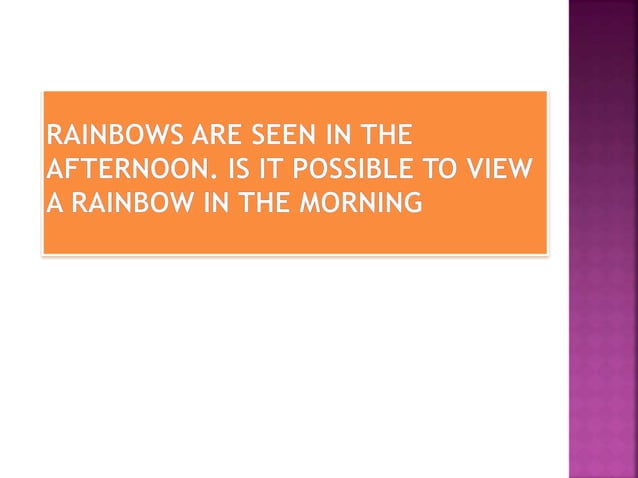 formation of rainbow | PPTX | Physics | Science