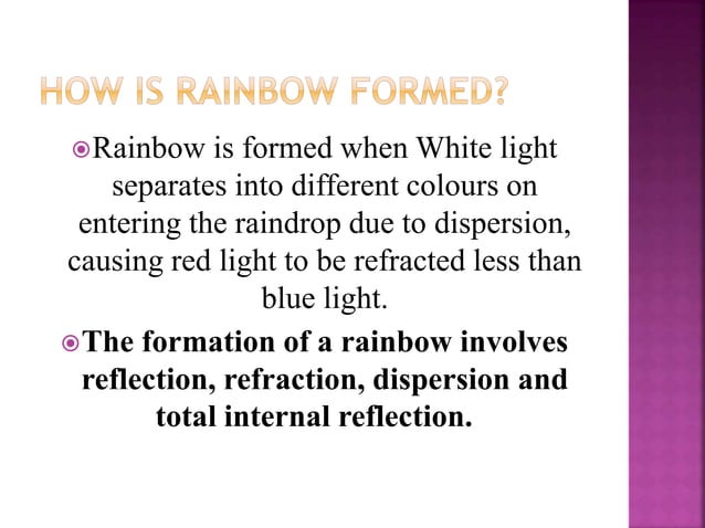 formation of rainbow | PPTX | Physics | Science
