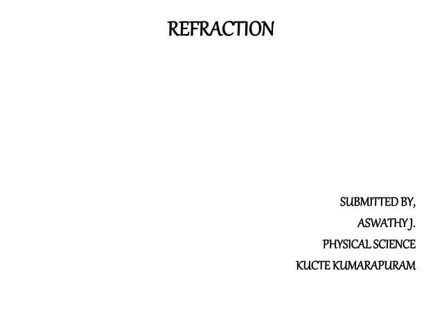 Refraction | PPT