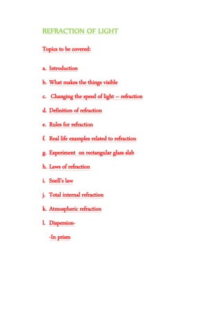 slm on Refraction class 8th | DOCX