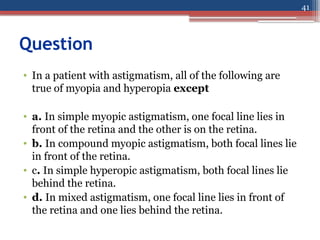 Refraction-II, types of refractive errors | PPTX