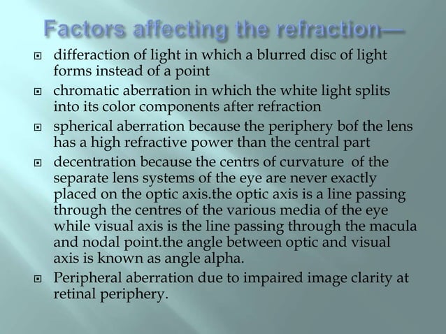 Refraction and refractive errors | PPT
