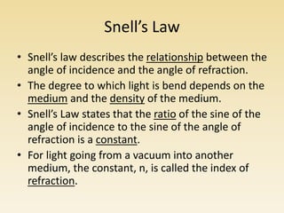 Refraction and snells_law | PPTX