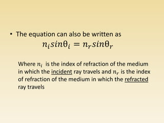 Refraction and snells_law | PPTX