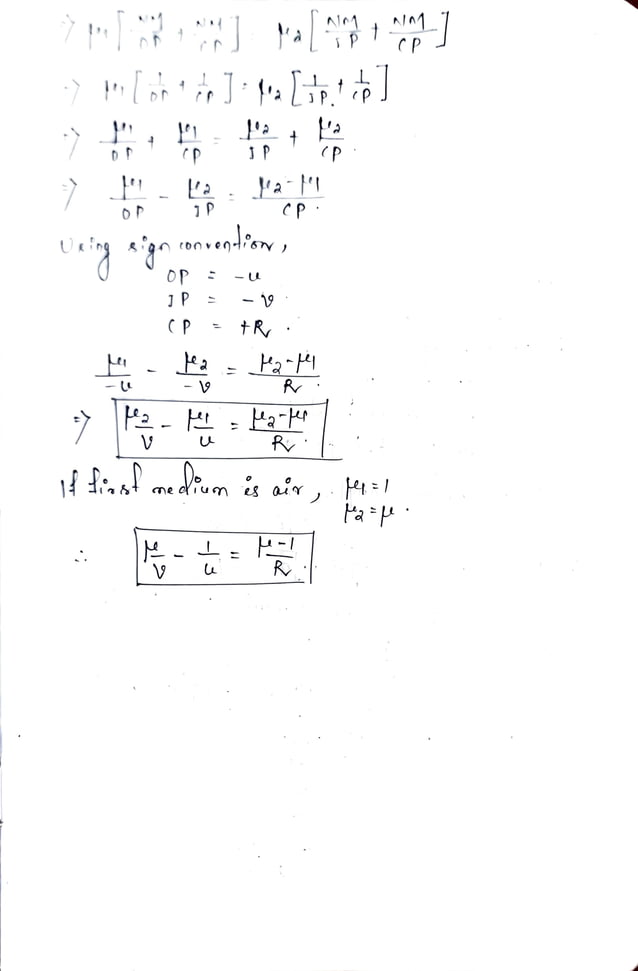 Refraction At Spherical Surfaces Pdf Class 12 Pdf