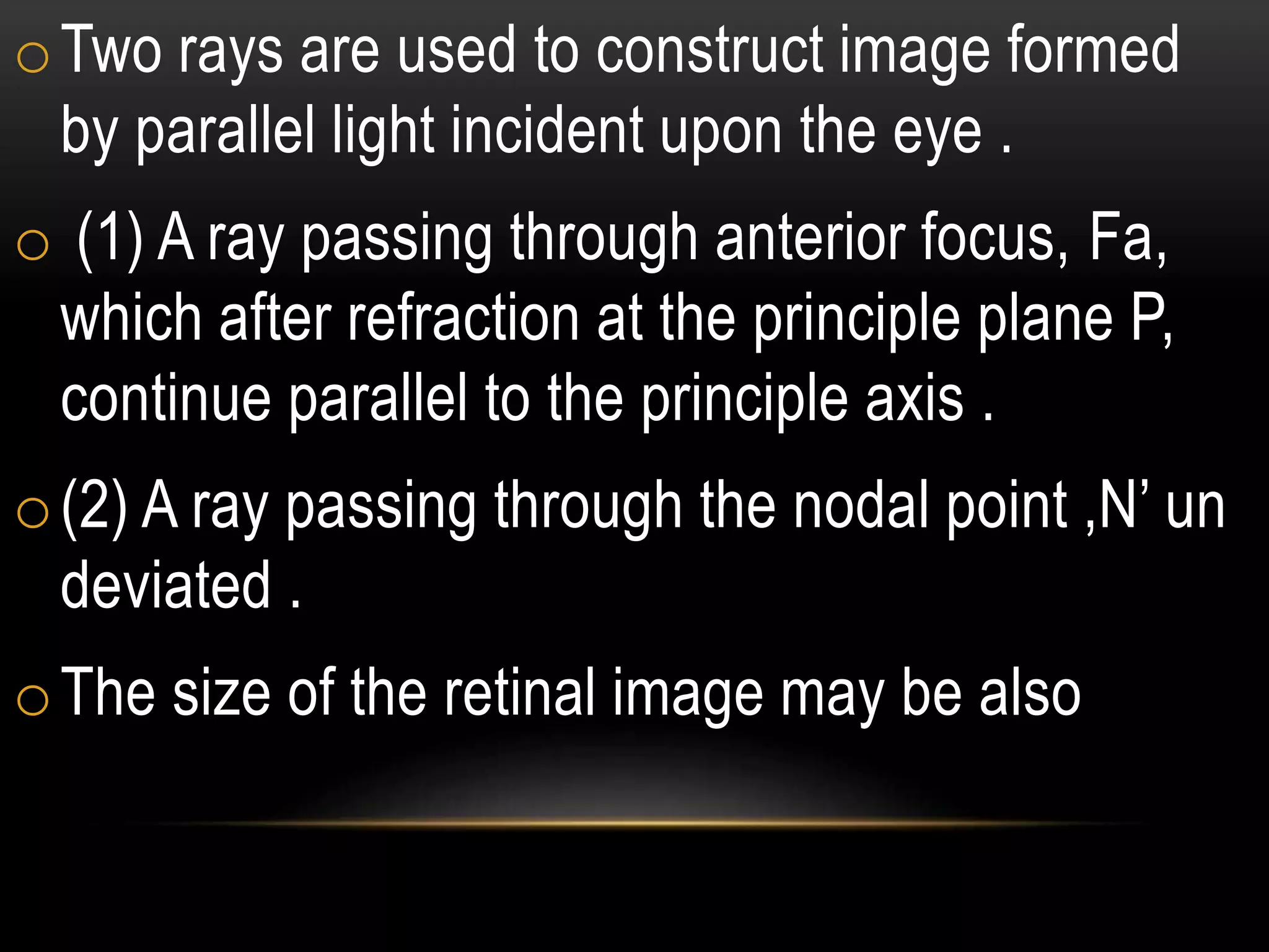 Refraction by the eye, schematic eye, reduced eye By kausar Ali | PPTX