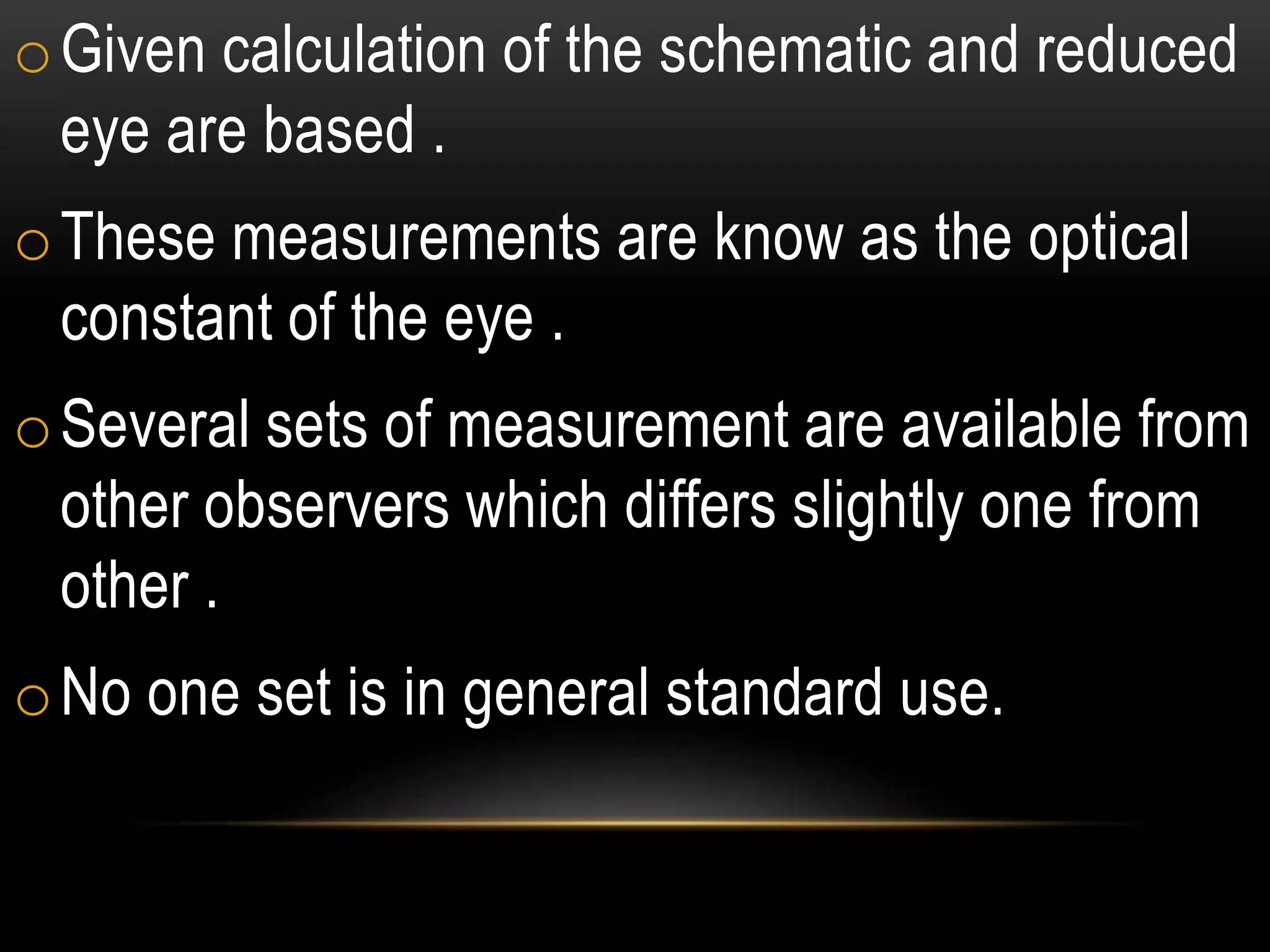 Refraction by the eye, schematic eye, reduced eye By kausar Ali | PPTX