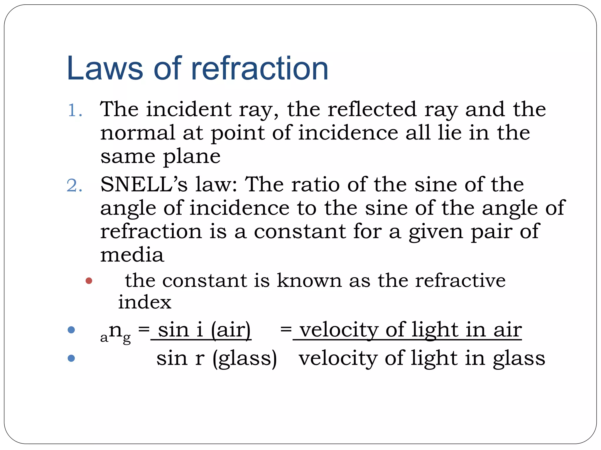 Refractionoflight onplanesurfacescurved | PPTX
