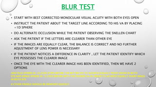 Refraction procedure by JAINULL ABEDIN OPTOMETRIST ODISHA | PPT