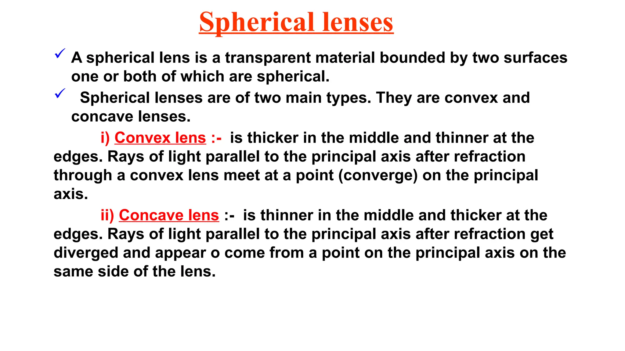 Refraction terms diagram and rules. refraction by spherical lensespptx ...