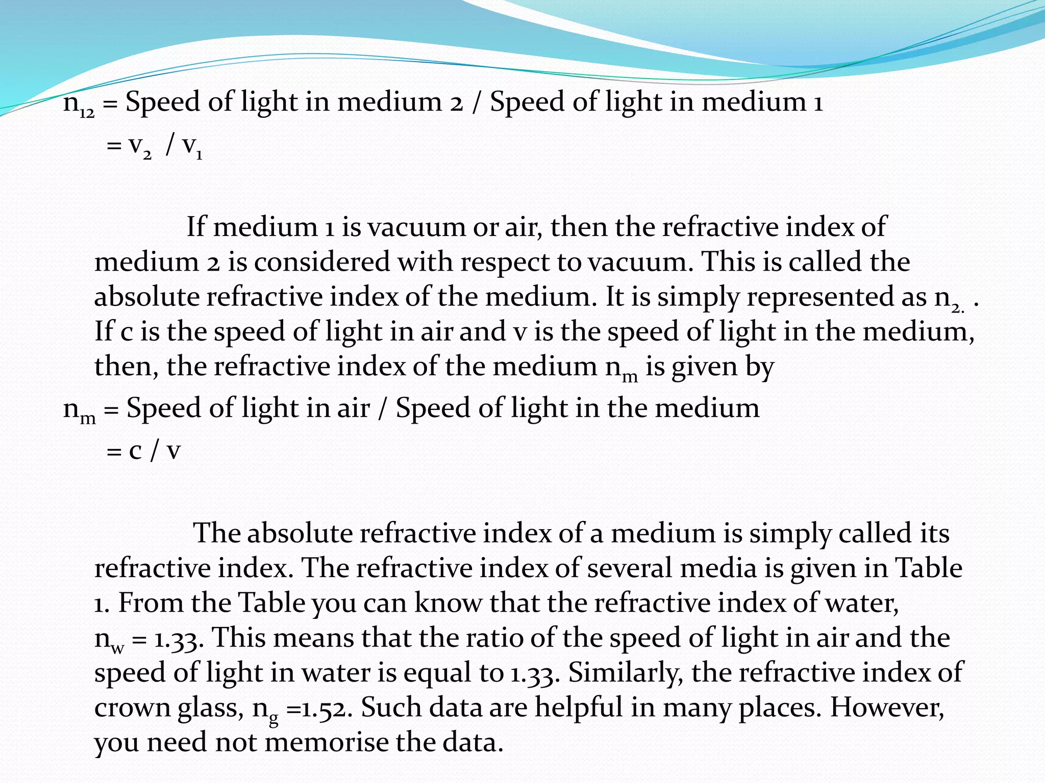 Refraction through a glass slab and the refractive index | PPTX