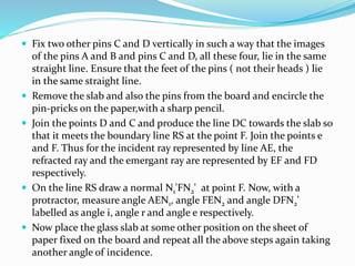 Refraction through a glass slab and the refractive index | PPTX
