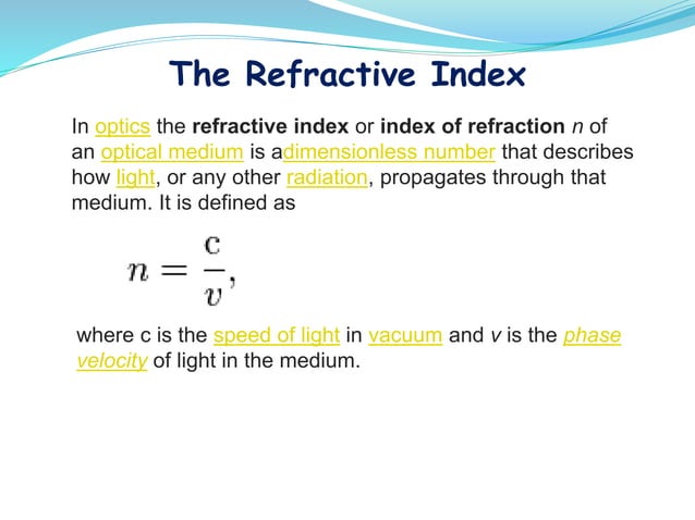 Refraction through a glass slab and the refractive index | PPTX