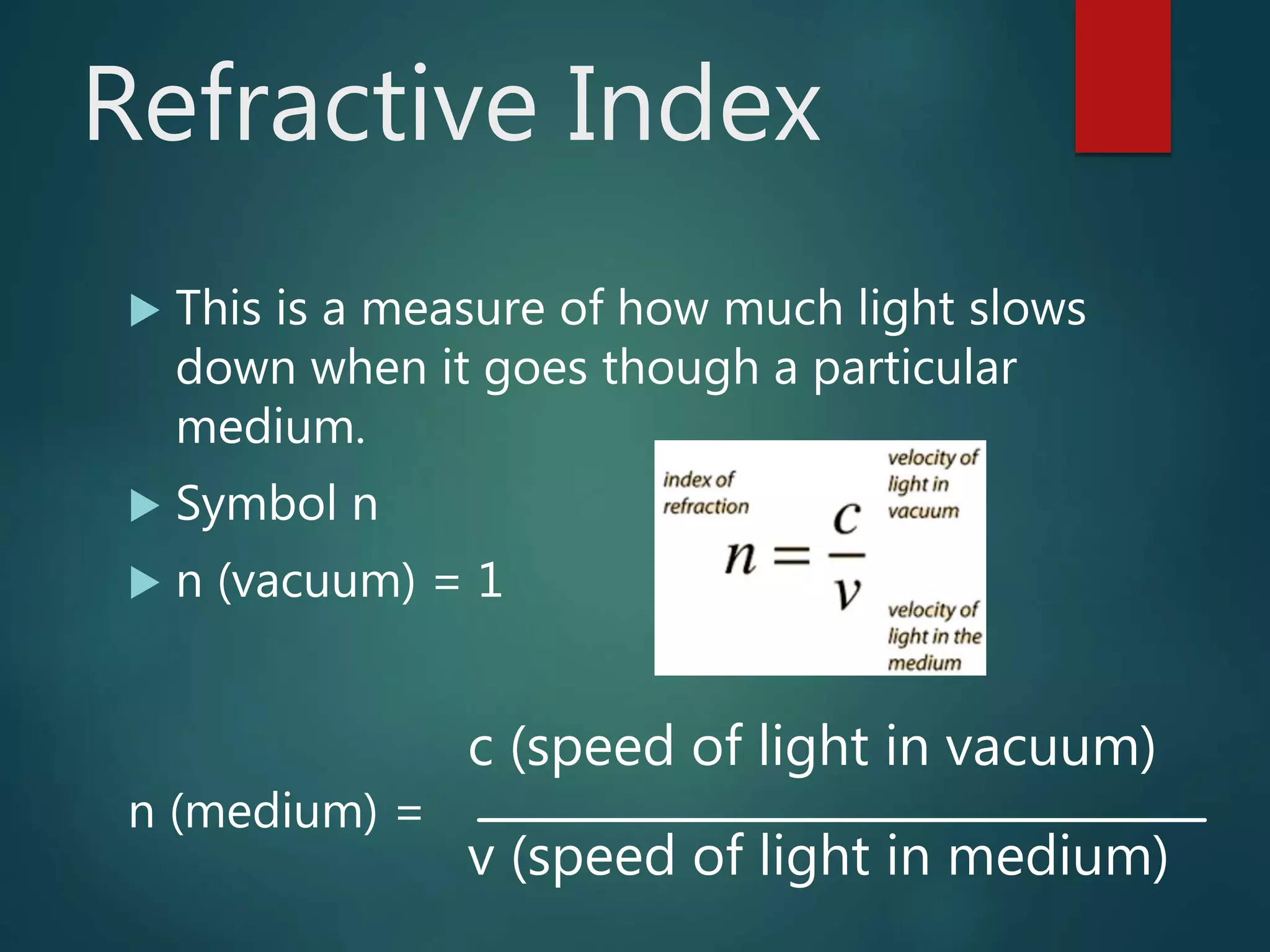 Refractive Index Pptx Physics Science
