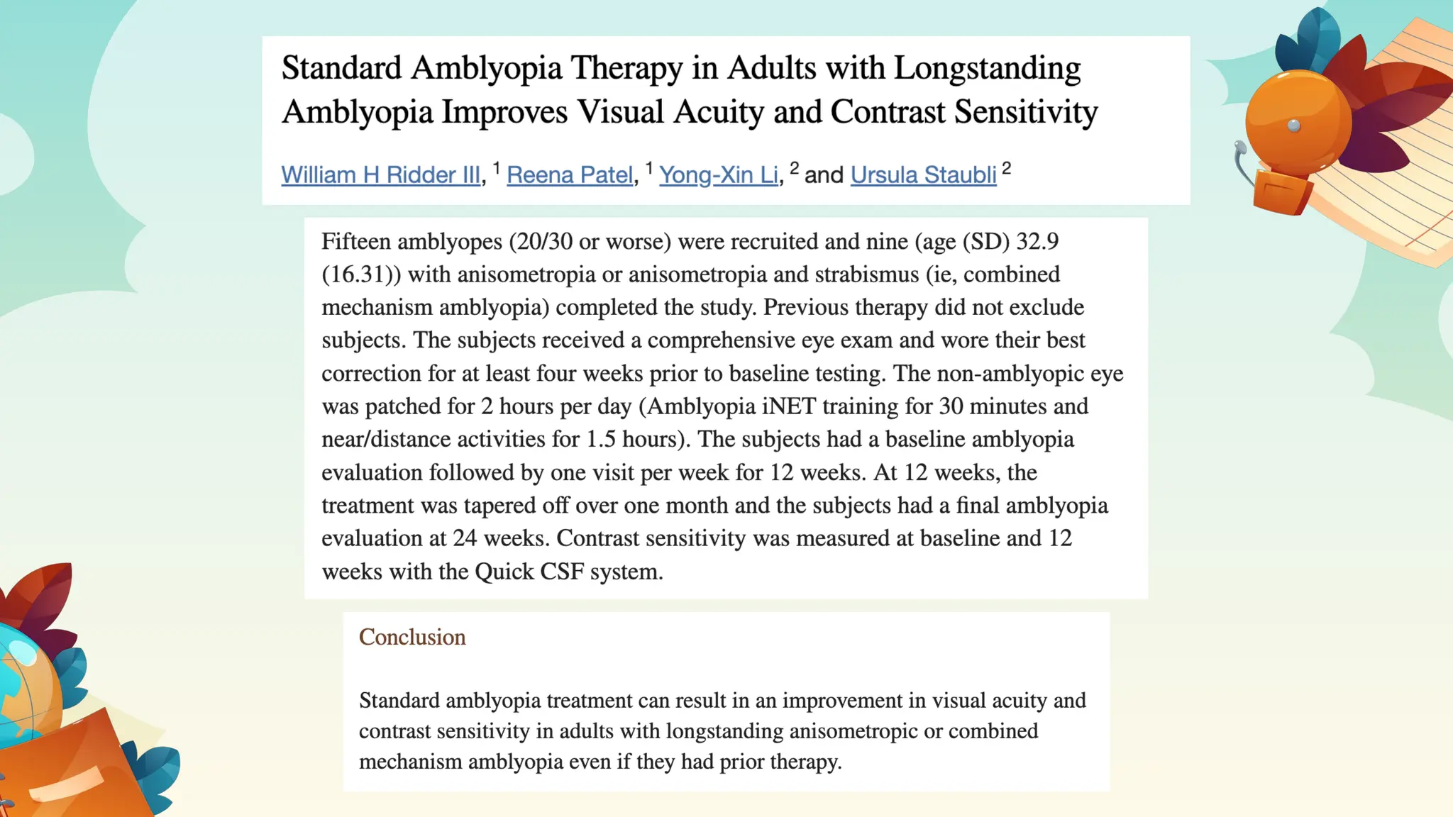 Refractive Error and Amblyopia, also Prescription | PPTX