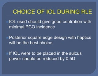 REFRACTIVE LENS EXCHANGE(CLEAR LENS EXTRACTION).pptx by sudhakar.pptx