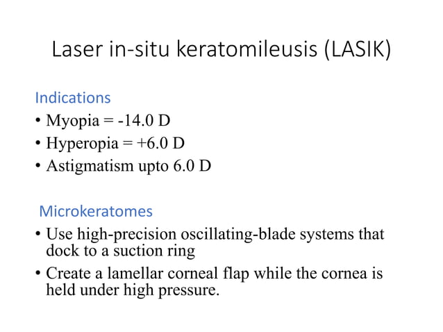Refractive Surgery- Principle, Selection of eyes, Instruments ...