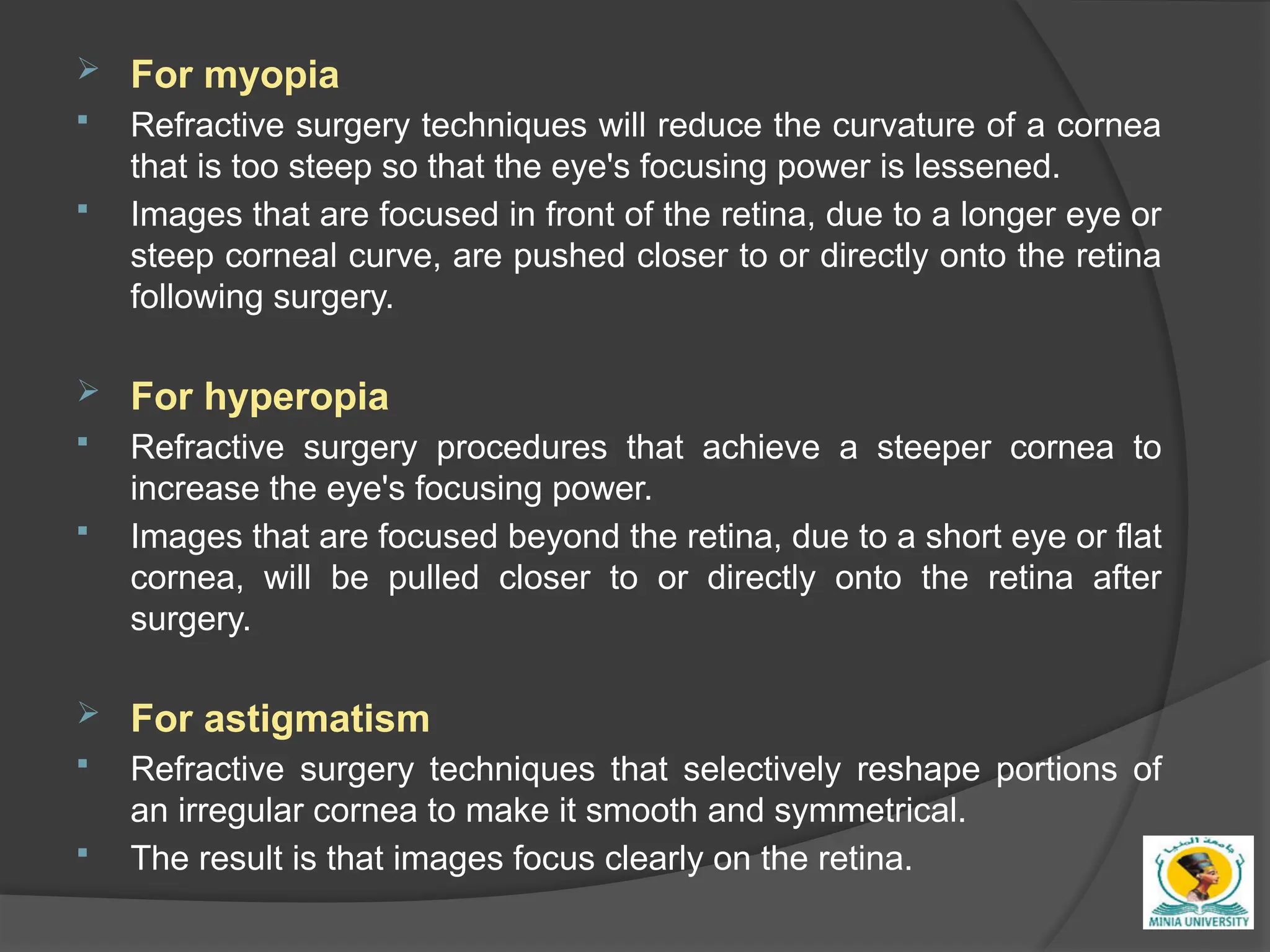 Refractive surgery for undergraduate simply | PPTX