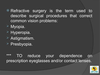 Refractive surgery for undergraduate simply | PPTX