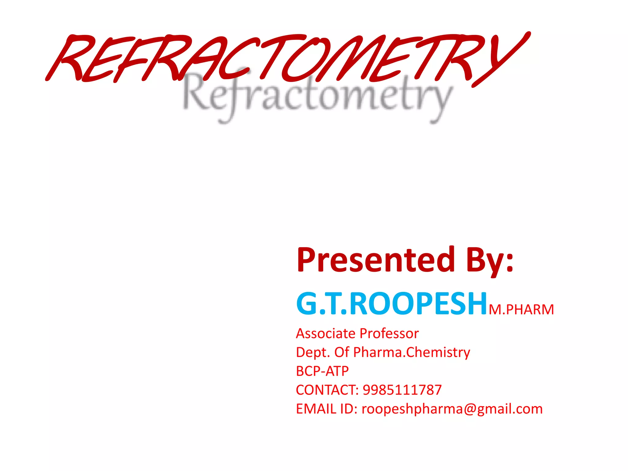 Refractometry | PPTX