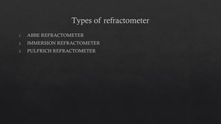 REFRACTOMETRY- REFRACTION AND SNELLS LAW | PPTX