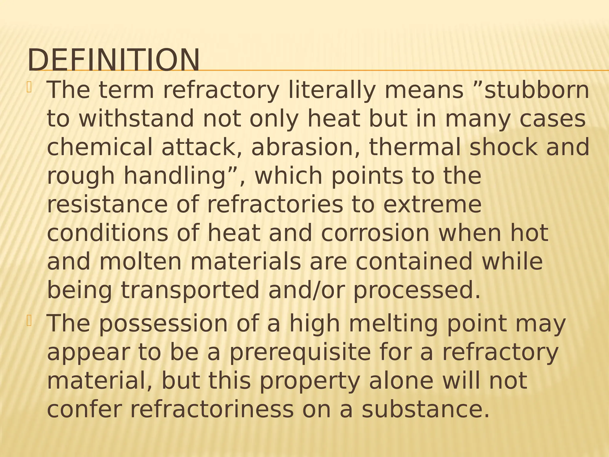 Refractories lesson introduction slidesh | PDF