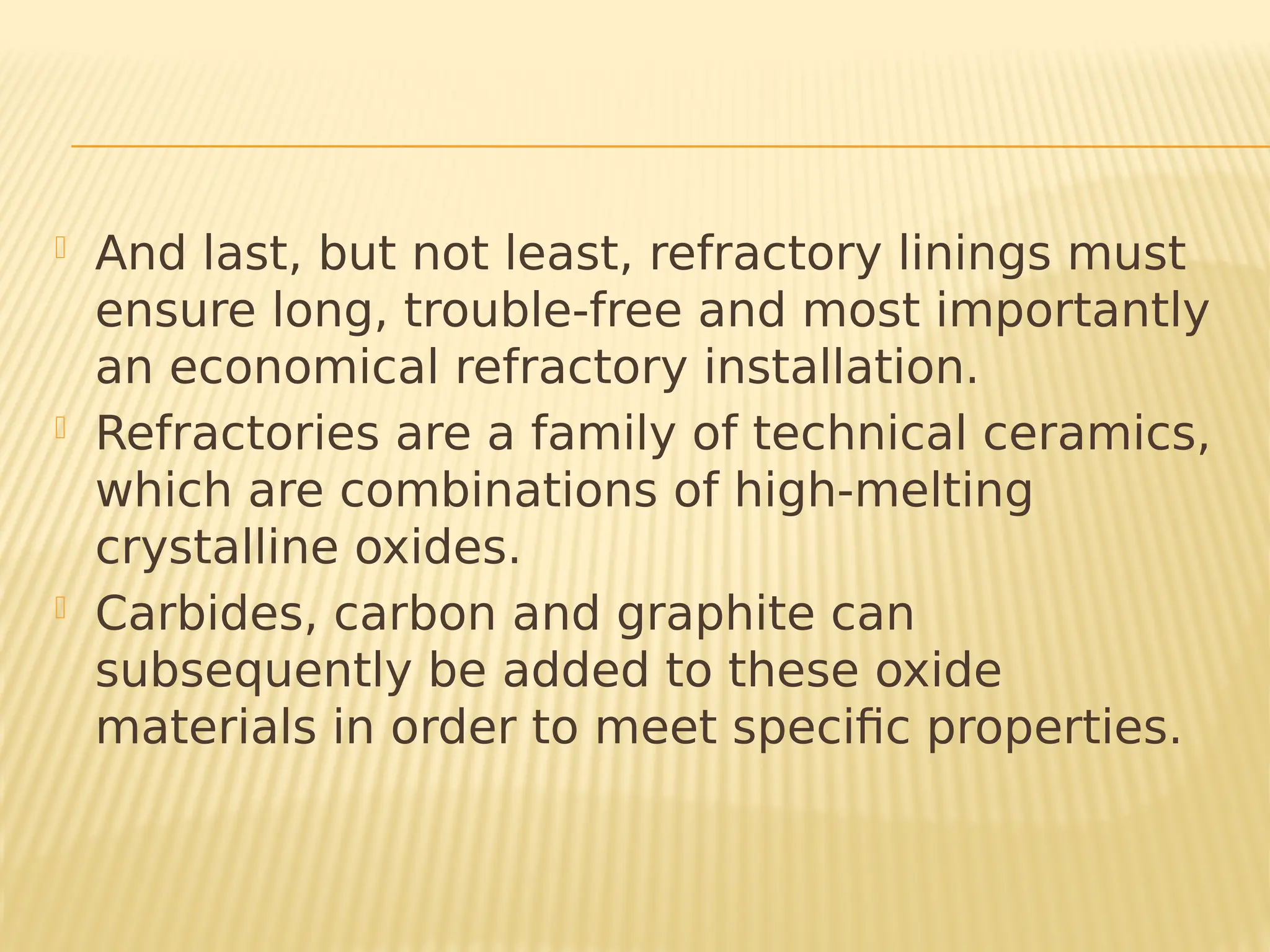 Refractories lesson introduction slidesh | PDF