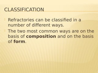 Refractories lesson introduction slidesh | PDF