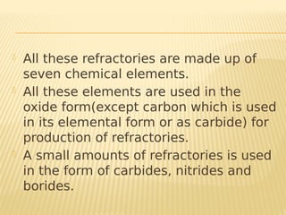 Refractories lesson introduction slidesh | PDF