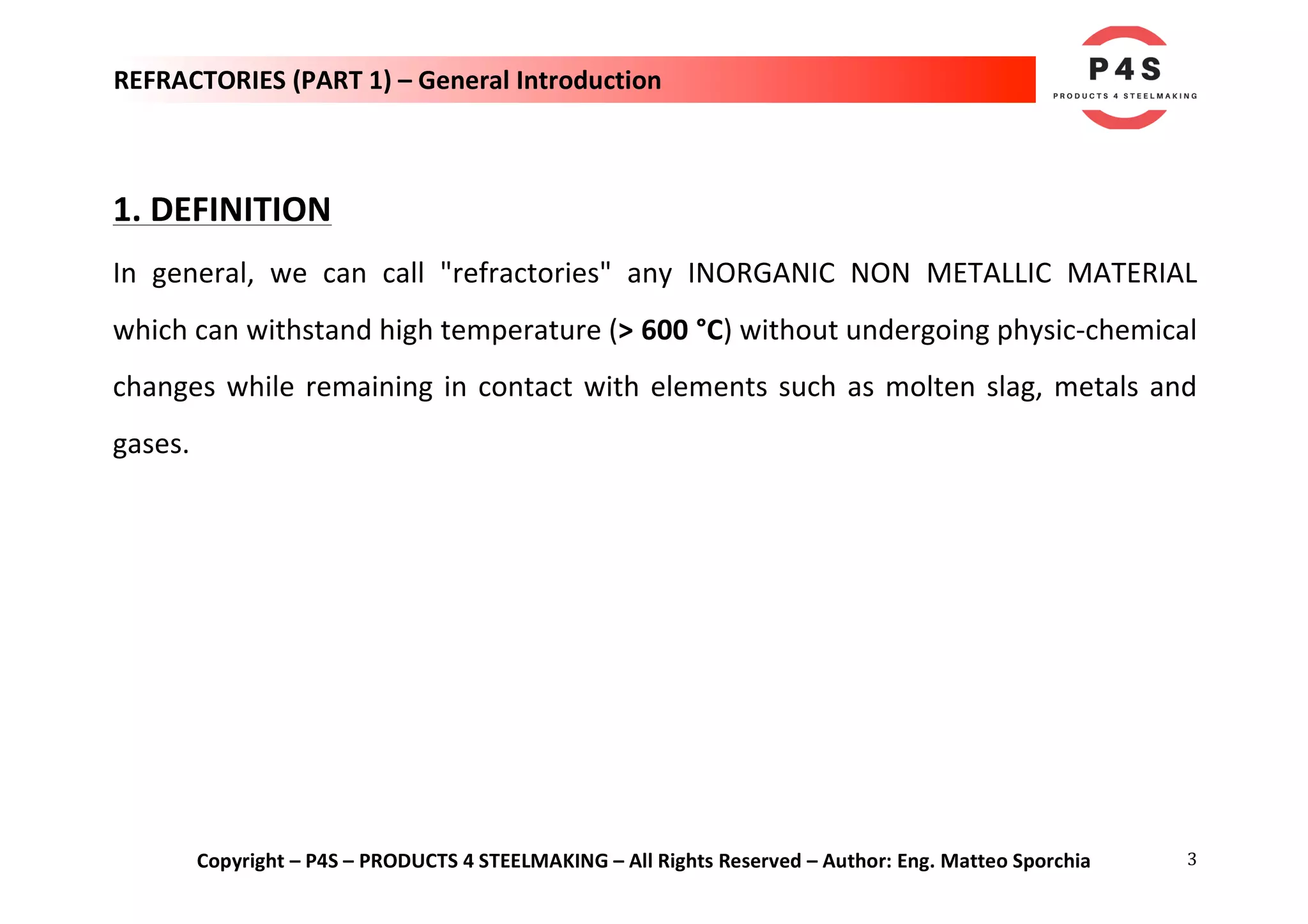 REFRACTORIES (PART 1) - General Introduction (steel, steelmaking ...