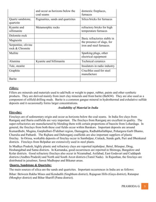 Minerals used in Refractories and ceramic | PDF