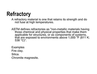 Refractories and its types www.chemicallibrary.blogspot.com