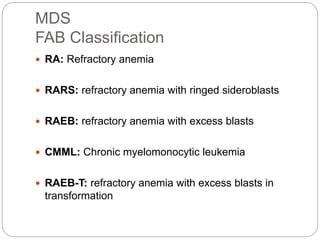 Refractory anemia case report mds | PPT