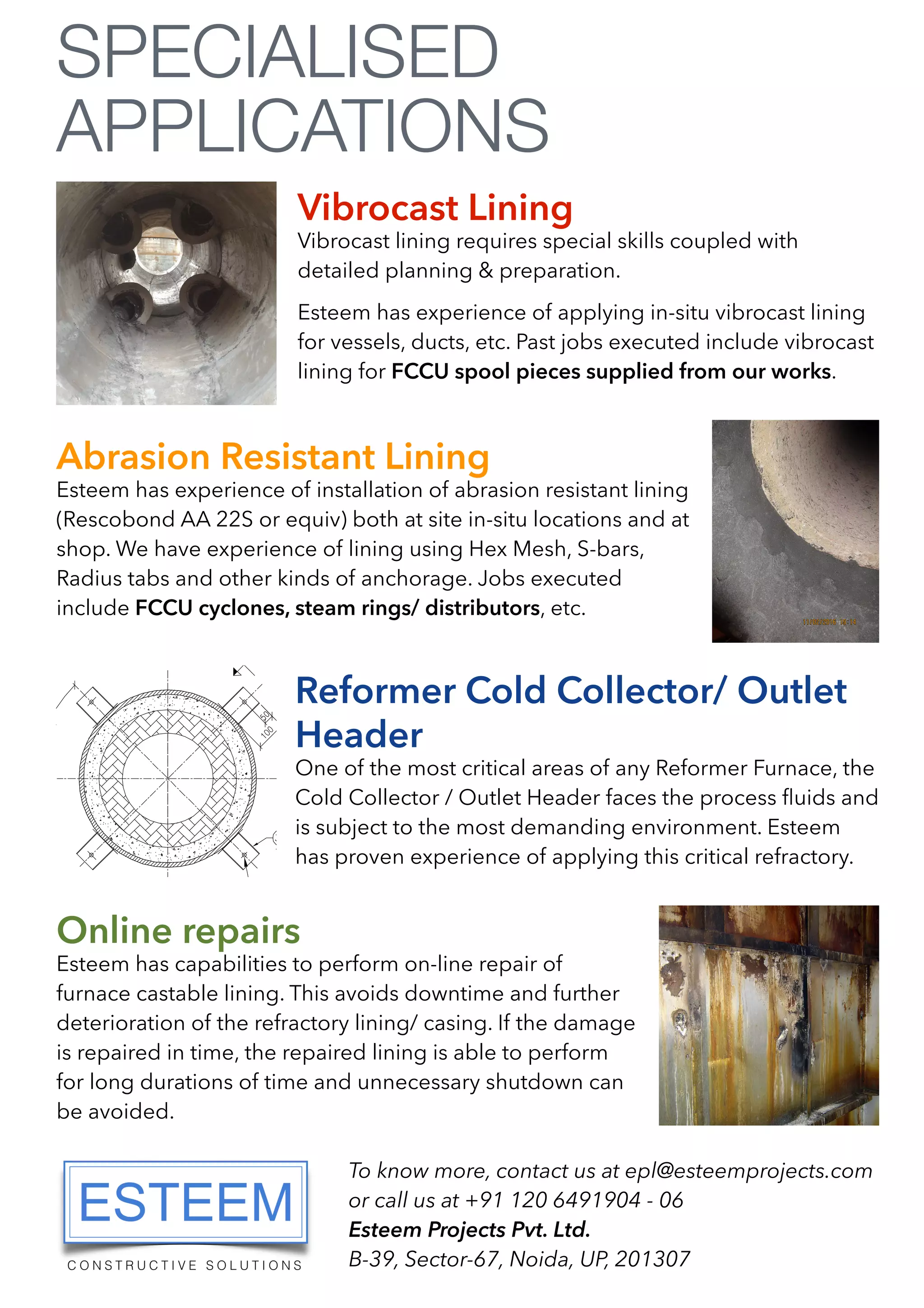 Refractory Design and Application Services - Esteem Projects | PDF