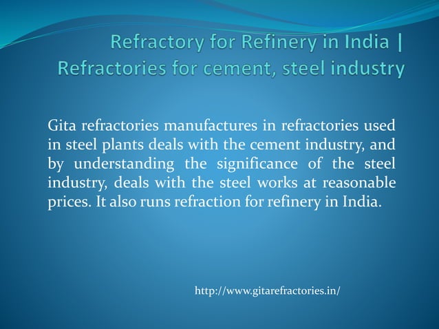 Refractory for steel industry | PPTX