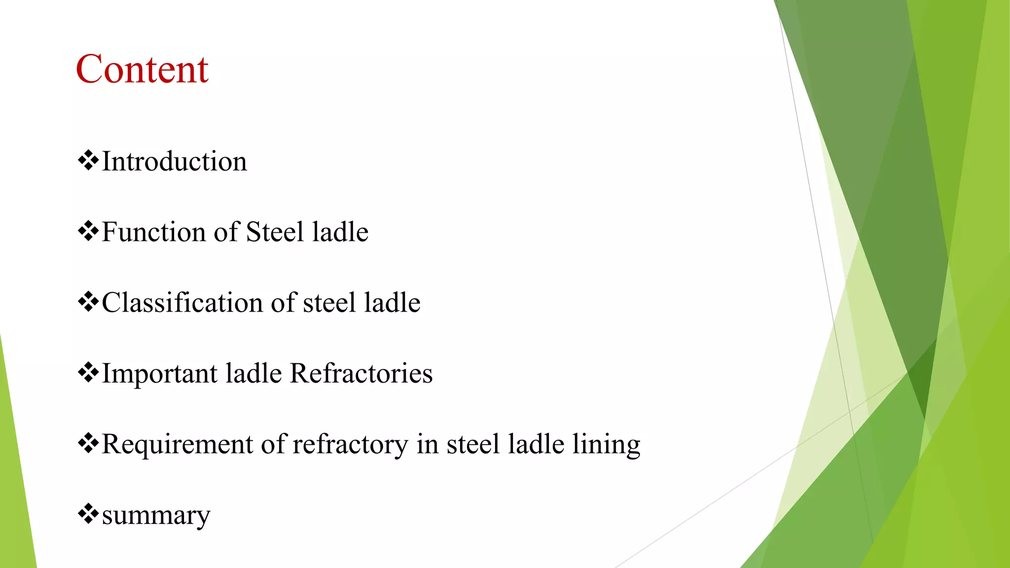 Refractory in steel ladle application | PPTX