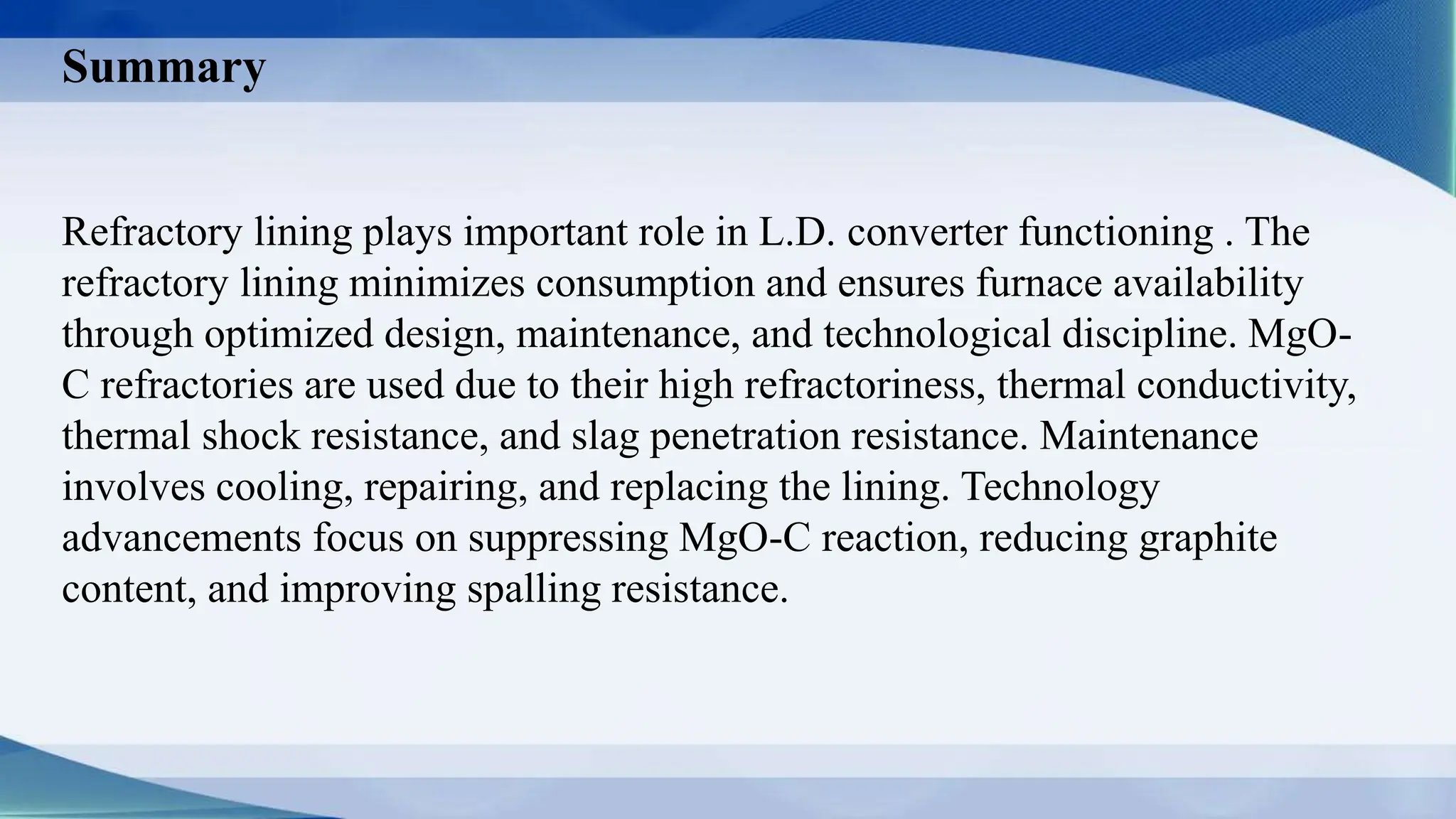 Refractory lining in L.D. converter.pptx