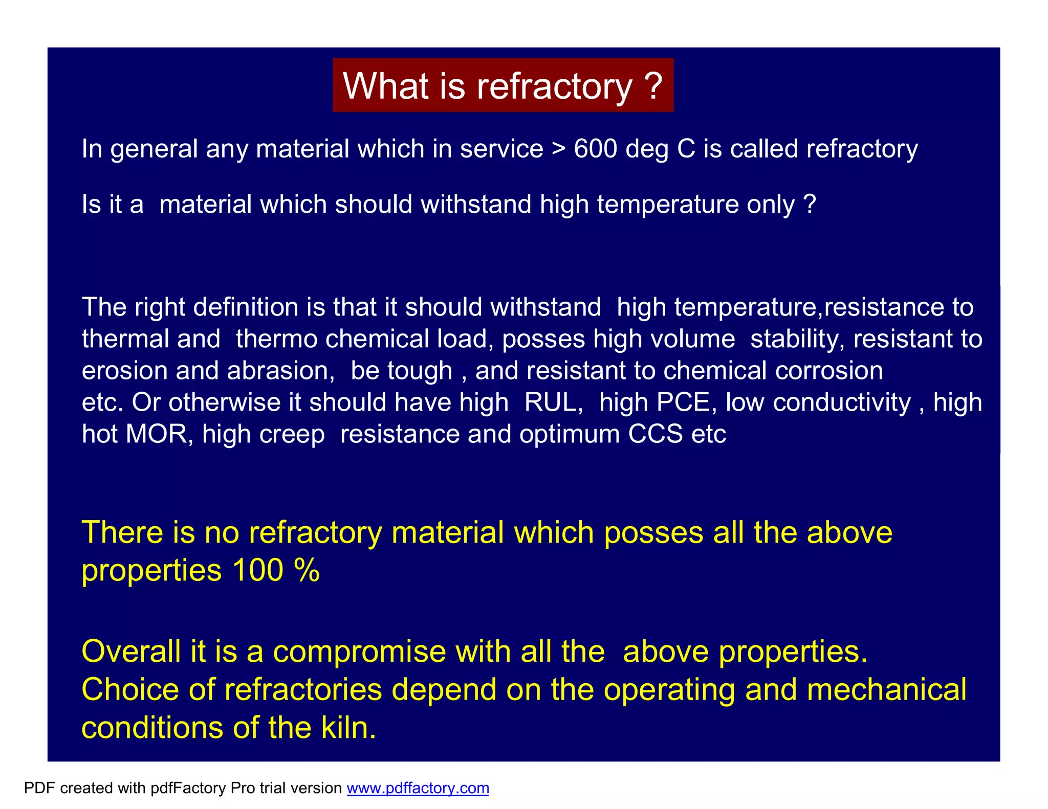 Refractory manufcturing,properties | PDF