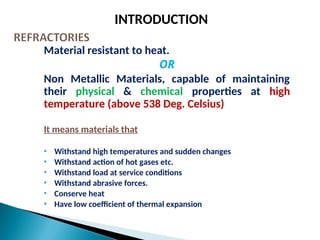 Refractory materials,Types and composition | PPT