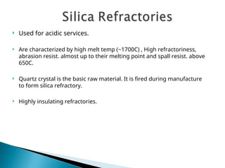 Refractory materials,Types and composition | PPT