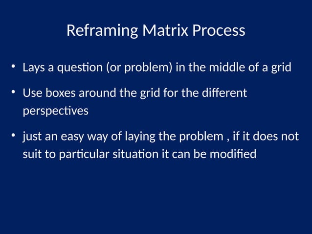 Reframing Matrix - Generating Different Perspectives | PPT