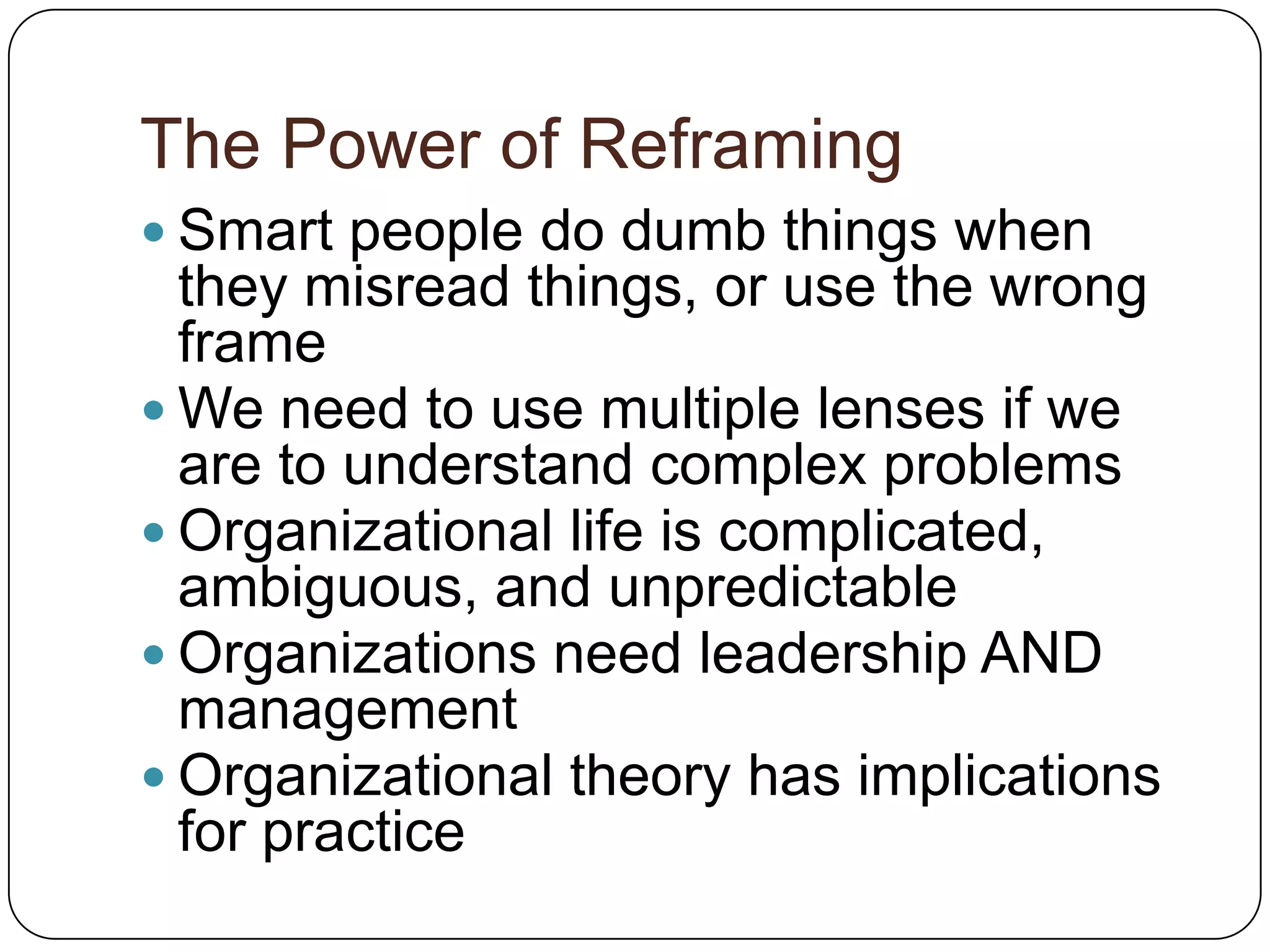 Reframing Organizations | PPTX