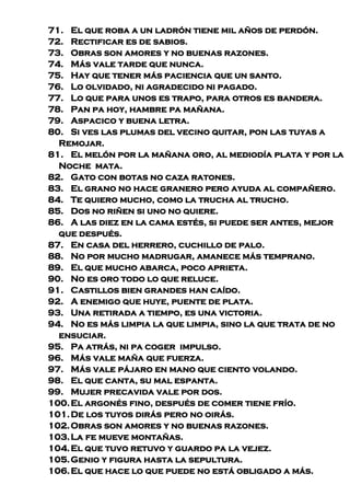 RECOPILACIÓN DE REFRANES POPULARES | PDF