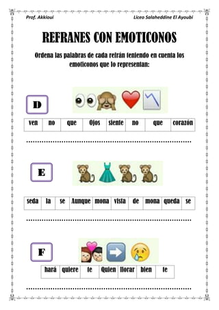 Refranes con emoticonos acti | PDF