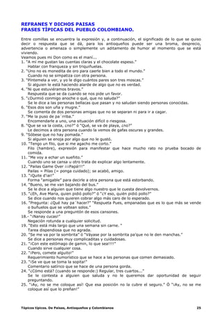 Refranes paisas colombianos | PDF